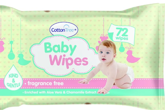 Cotton Tree Essential Baby Wipes - 72 Pack