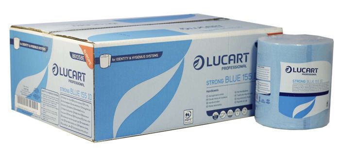 Lucart Identity Strong 2 Ply Blue Roll Towel 155m - Single Roll